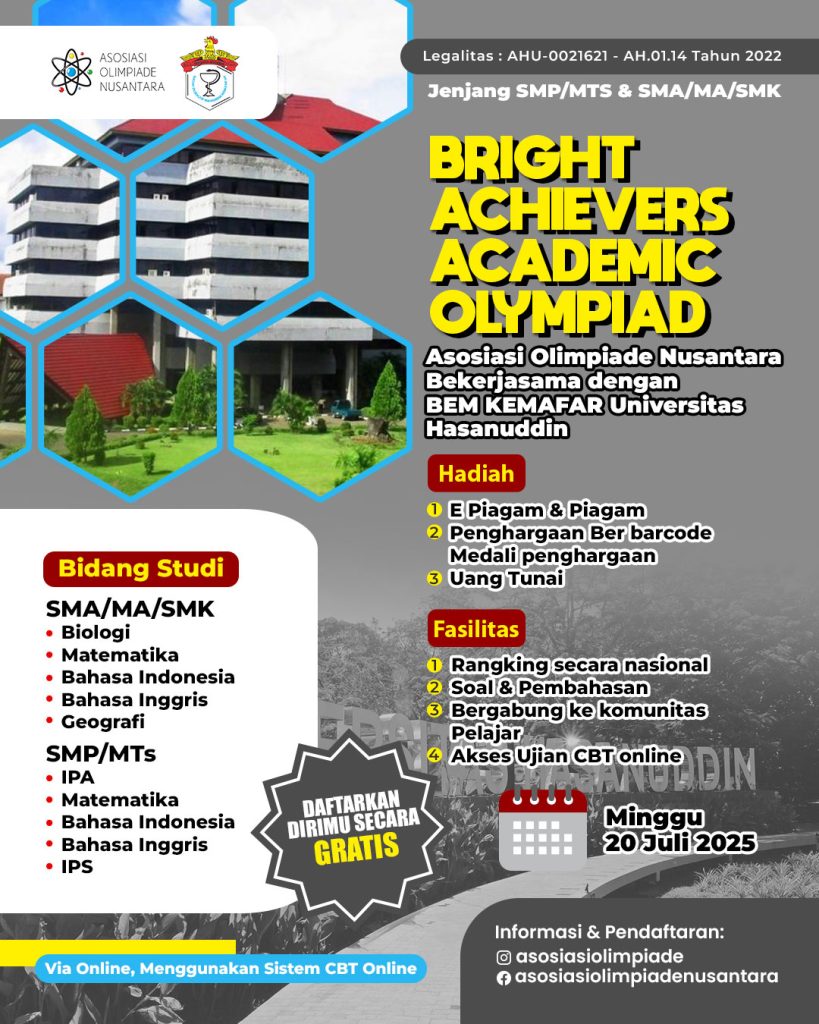 BRIGHT ACHIEVERS ACADEMIC OLYMPIAD – AON X BEM KEMAFAR UNHAS 20 JULI ...