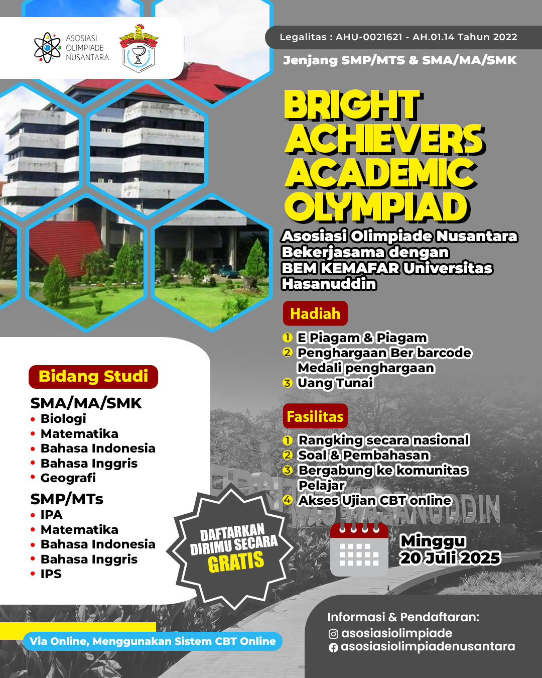 BRIGHT ACHIEVERS ACADEMIC OLYMPIAD – AON X BEM KEMAFAR UNHAS 20 JULI ...